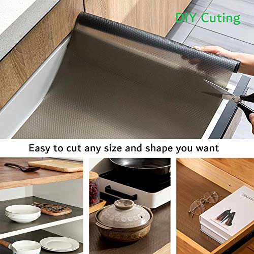 Shelf Liners for Kitchen Cabinets Refrigerator Liners Waterproof & Oil-Proof Cupboard Liner Non-Slip Drawer Mats EVA Non Adhesive Fridge Liner for Shelves Pantry Bookshlef Dresser 17.7 inches x 19.7FT