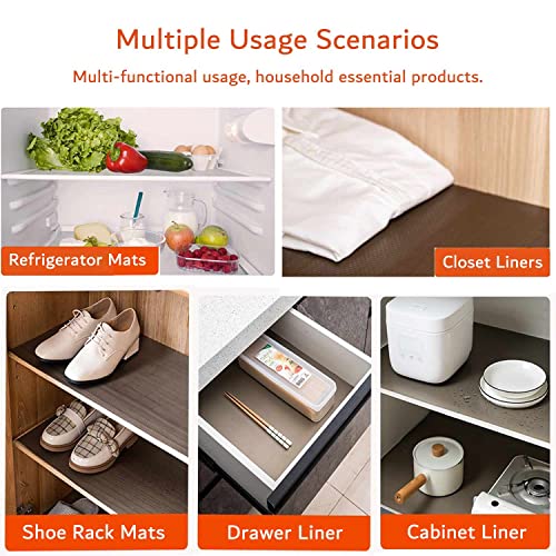 Shelf Liners for Kitchen Cabinets Refrigerator Liners Waterproof & Oil-Proof Cupboard Liner Non-Slip Drawer Mats EVA Non Adhesive Fridge Liner for Shelves Pantry Bookshlef Dresser 17.7 inches x 19.7FT