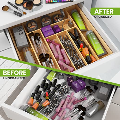 Utopia Kitchen Expandable Drawer Organizer , Adjustable Kitchen Drawer Organizer , Bamboo Drawer Dividers Organizer for Kitchen , Silverware, Flatware, Living Room , Makeup Drawer & Utensil Holder