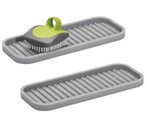 idesign lineo kitchen sponges, scrubbers, and soap, sink tray-set of 2