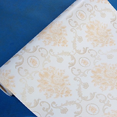 Yifely Gold Damask Self Adhesive Shelf Drawer Liner Decorative Storange Organizers Cabinets Lining Paper Easy to Remove 17.8 Inch by 9.8 Feet