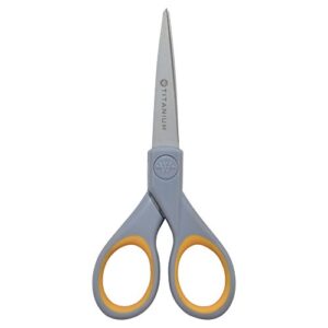 Westcott 16376 Crafting Scissors, 5-Inch Titanium Micro-Tip Scissors, White/Gray