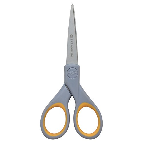 Westcott 16376 Crafting Scissors, 5-Inch Titanium Micro-Tip Scissors, White/Gray