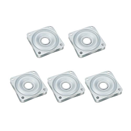 S SYDIEN 5Pcs 2 Inch Square Lazy Susan Turntable Bearings Kitchen Hardware Swivel Plate Galvanized Steel Rotating Bearing Plate for Kitchen, Painting, Makeup Holder