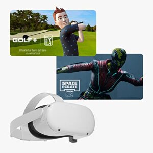 meta quest 2 — advanced all-in-one virtual reality headset — 128 gb get meta quest 2 with golf+ and space pirate trainer dx included