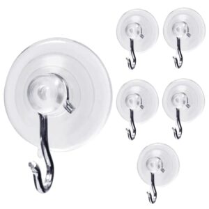 suction cup hooks wall hooks for hanging all purpose hook wall hangers without nails heavy duty wall hooks-made in usa (3 lbs/ 6 pack)