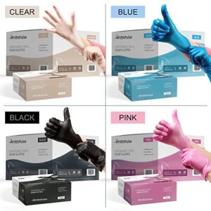 Black Vinyl Disposable Gloves Large 50 Pack - Latex Free, Powder Free Medical Exam Gloves - Surgical, Home, Cleaning, and Food Gloves - 3 Mil Thickness