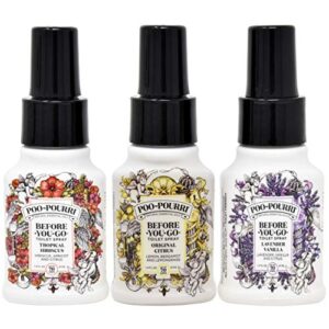 poo-pourri original citrus,lavender vanilla, and tropical hibiscus 1.4 ounce set