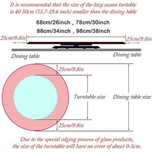 WEBUP Round Glass Tabletop Lazy Susan Rotating Serving Tray Heavy Duty Turntable For Dining Table, 26in/30in/34in/38in Large Swivel Plate, Transparent (Size : 78cm/30inch)