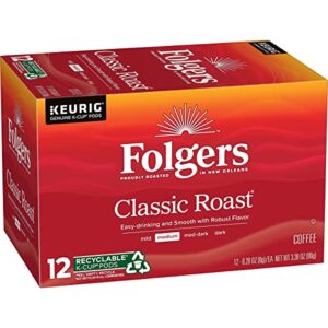 folgers classic roast medium roast coffee, 72 keurig k-cup pods