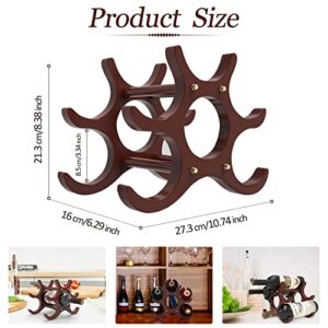 KONKY Wooden Wine Rack Countertop, 6 Bottles Floor Freestanding Wine Holder Stand Wine Bottle Holder Wine Storage Display Shelves for Kitchen, Pantry, Bar - Space Saver Protector for Red & White Wine