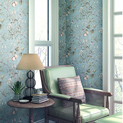 Moyishi Vintage Floral Rose Paper Peel & Stick Shelf Liner Dresser Drawer Sticker 17.7''x78.7'' (M Green)