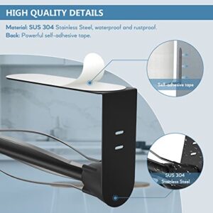 Paper Towel Holder Under Cabinet Mount & Wall Mount, Stainless Steel Paper Towel Rack for Bathroom & Kitchen Toilet Paper Holder with Adhesives and Screws - Black