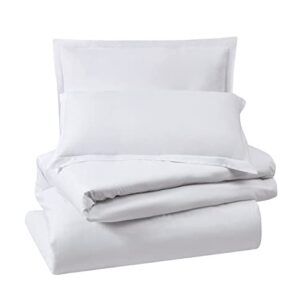 Nestl White Duvet Cover Queen Size - Soft Queen Duvet Cover Set, 3 Piece Double Brushed Queen Size Duvet Covers with Button Closure, 1 Duvet Cover 90x90 inches and 2 Pillow Shams