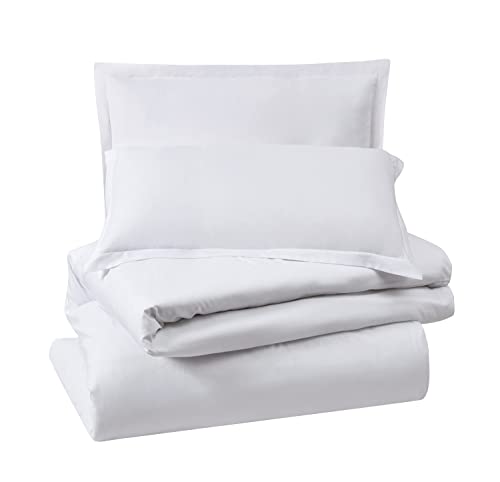 Nestl White Duvet Cover Queen Size - Soft Queen Duvet Cover Set, 3 Piece Double Brushed Queen Size Duvet Covers with Button Closure, 1 Duvet Cover 90x90 inches and 2 Pillow Shams