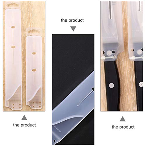 Cabilock 6pcs Universal Knives Edge Guards Clear Plastic Knives Sleeves Blades Protectors Storage Blocks Kitchen Utility Cutlery Accessories