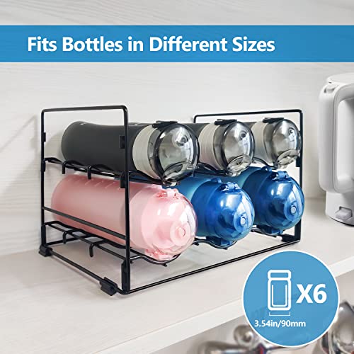 JSVER Water Bottle Organizer for Cabinet Water Bottle Storage Rack for Water Bottle Shelf Organizer Holder for Kitchen Cabinets Countertop