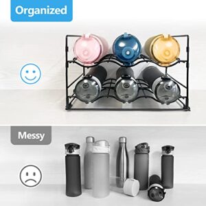 JSVER Water Bottle Organizer for Cabinet Water Bottle Storage Rack for Water Bottle Shelf Organizer Holder for Kitchen Cabinets Countertop