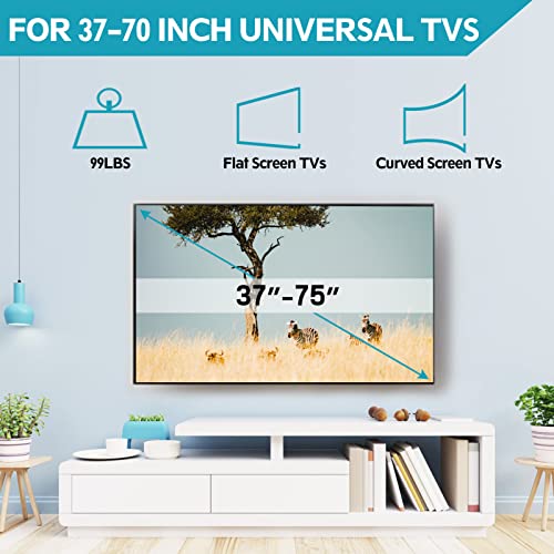 MOUNTUP UL Listed TV Wall Mount, Tilting TV Mount Bracket for Most 37-75 Inch Flat Screen/Curved TV Low Profile Wall Mount Saving Space Max VESA 600x400mm Hold up to 99 lbs Fit 16" 18" 24" Stud MU0008