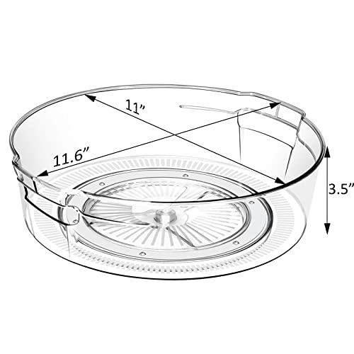 ULIVE Clear Lazy Susan, Round Plastic Rotating Turntable Organization，Suitable for Kitchen, Bathroom，Lazy Susan Refrigerator， Organizer Pantry, Cabinet, Transparent