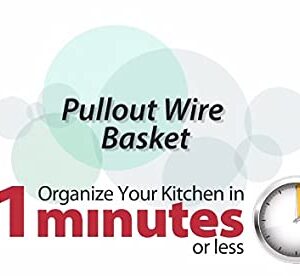 Hardware Resources MBPO21-R Assembled Single Sliding Pullout Steel Metal Wire Basket Organizer for Kitchen Cabinets Polished Chrome (18" for 21" Cabinet)