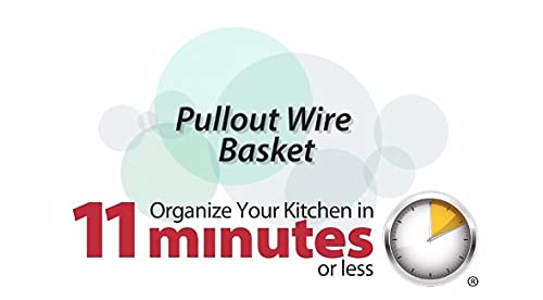 Hardware Resources MBPO21-R Assembled Single Sliding Pullout Steel Metal Wire Basket Organizer for Kitchen Cabinets Polished Chrome (18" for 21" Cabinet)