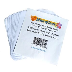 microfleur 20 pc max liners max 9″ microwave flower press, extra/replacement liners 20 pc liners (10 pair) – white liners only