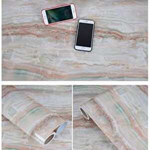 Self Adhesive Vinyl Glossy Granite Marble Contact Paper for Kitchen Countertop Table Desk Bathroom Counter Floor Walls Decal Removable Waterproof 15.7 by 117 Inches