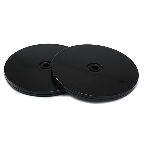 Semetall 4pcs 7" Acrylic Lazy Susan Rotating Swivel Plate Round Turntable Organizer for Makeup Table Kitchen Cabinet Spice Rack Cake,Black