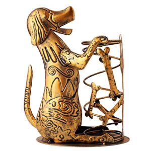 Dorlotou Gold Wine Holder Metal Dog Shaped Wine Rack for Home Dinning Tabletop Decoration Gifts