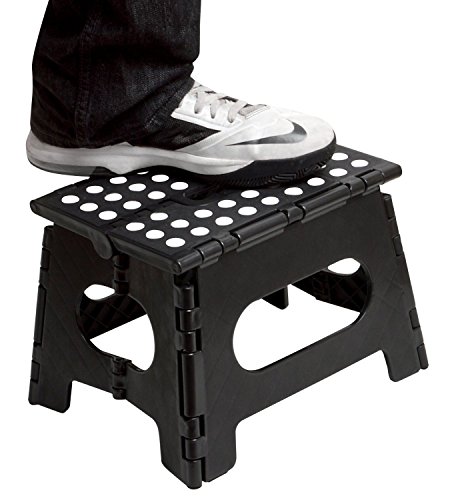 Folding Step Stool - The Lightweight Step Stool is Sturdy Enough to Support Adults and Safe Enough for Kids. Opens Easy with One Flip. Great for Kitchen, Bathroom, Bedroom, Kids or Adults.