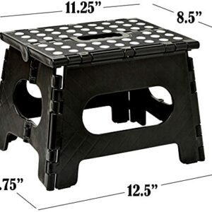 Folding Step Stool - The Lightweight Step Stool is Sturdy Enough to Support Adults and Safe Enough for Kids. Opens Easy with One Flip. Great for Kitchen, Bathroom, Bedroom, Kids or Adults.