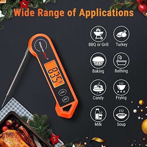 ThermoPro TP19H Digital Meat Thermometer for Cooking with Ambidextrous Backlit and Motion Sensing Kitchen Cooking Food Thermometer for BBQ Grill Smoker Oil Fry Candy Instant Read