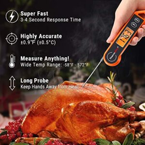 ThermoPro TP19H Digital Meat Thermometer for Cooking with Ambidextrous Backlit and Motion Sensing Kitchen Cooking Food Thermometer for BBQ Grill Smoker Oil Fry Candy Instant Read