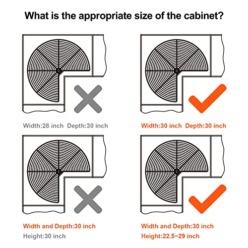 Atposh 28" Kidney Chrome Lazy Susans Kitchen Corner Cabinet Organizer (Not Cabinet Door) 270° 2 Shelf Rotating Storage Rack (28 Inch)