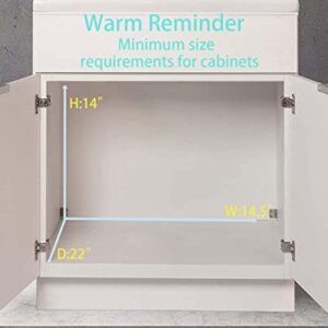 Pull Out Cabinet Organizer, Heavy Duty-14"W x 22"D x 15.5"H（13.8"H）,Request at Least 14.5"W x 22"D x 14"H Cabinet, 2 Tier Sliding Pull out drawers for kitchen cabinets, Chrome