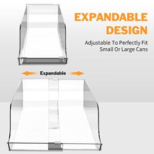 Soda Can Organizer for Refrigerator Foldable Can Holder Dispenser, Soda Can Organizer for pantry, Freezer, Holds Up to 9 Cans Each, BPA-Free, Clear Design