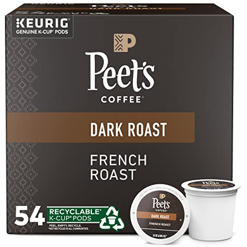 Peet's Coffee, Dark Roast K-Cup Pods for Keurig Brewers - French Roast 54 Count (1 Box of 54) Packaging May Vary