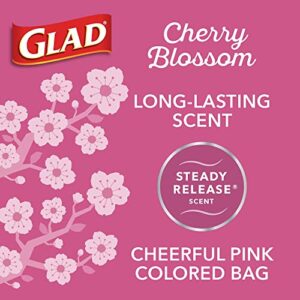 GLAD ForceFlexPlus Tall Kitchen Drawstring Trash Bags, 13 Gallon Pink Trash Bag for Kitchen Trash Can, Cherry Blossom Febreze Freshness and Leak Protection, 90 Count