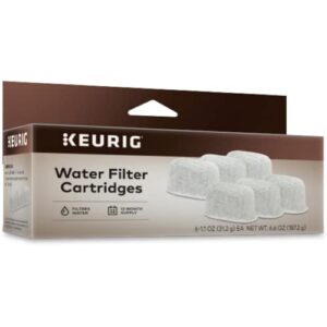 keurig water filter refill cartridges, replacement water filter cartridges, compatible with 2.0 k-cup pod coffee makers, 6 count (packaging may vary)