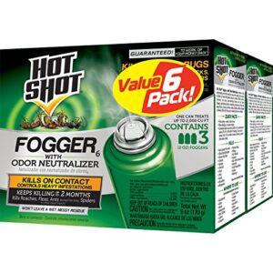 hot shot fogger with odor neutralizer, kills roaches, ants, spiders & fleas, controls heavy infestations, 3 count, 2 ounce pack of 2