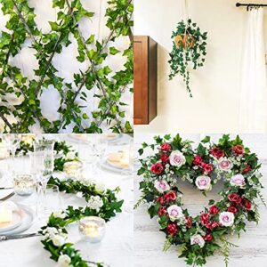 JPSOR 24pcs Fake Vines Fake Ivy Leaves Artificial Ivy, Ivy Garland Greenery Vines for Bedroom Decor Aesthetic Silk Ivy Vines for Room Wall Home Decoration