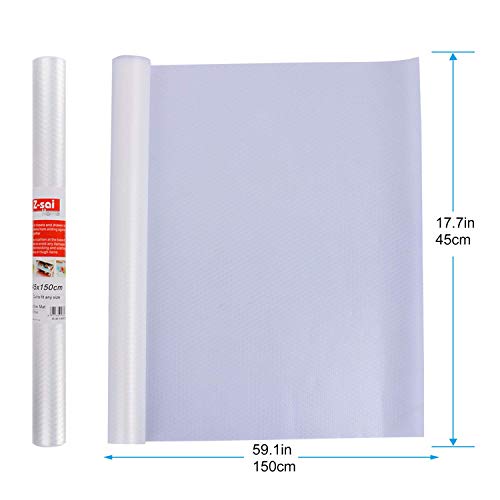 Sulimy Shelf Liners Refrigerator Pad Can Be Cut Refrigerator Mats Cupboard Pad Non-Slip Multifunctional Pad Fridge Pads Cabinet Closet Drawer Table Placemats White-2 Roll