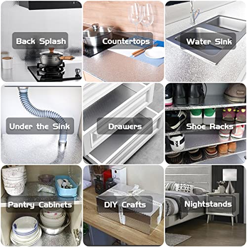 RNBFEIOU Self Adhesive Shelf Liner, Water and Oil Proof Kitchen Drawer Liners, Dirt Resistant Cabinet Liners, Works Perfect on Kitchen Backsplash, Shelves, Drawers, Cabinets, 23.6in x196.8in (Orange)