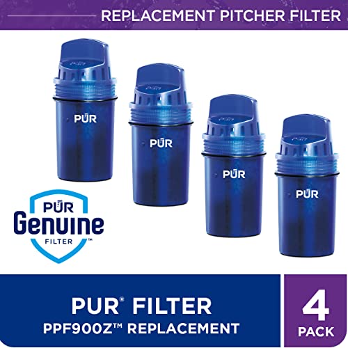 PUR Water Pitcher Replacement Filter (Pack of 4), Blue – Compatible with all PUR Pitcher and Dispenser Filtration Systems, PPF900Z