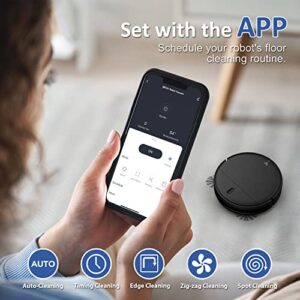 Robot Vacuum and Mop Combo, WiFi/App/Alexa, Robotic Vacuum Cleaner with Schedule, 2 in 1 Mopping Robot Vacuum with Watertank and Dustbin, Self-Charging, Slim, Ideal for Hard Floor, Pet Hair, Carpet