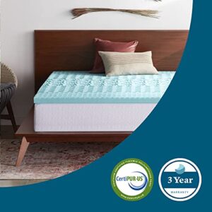 Lucid 2 Inch Mattress Topper Queen - Memory Foam Mattress Topper Queen - 5 Zone Gel Infusion - CertiPur Certified Foam