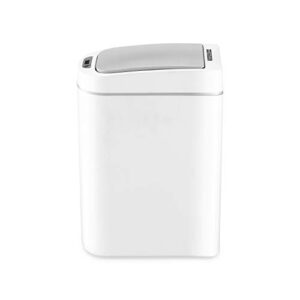 Ninestars AMZ-7-2 Bathroom Automatic Infrared Motion Sensor Trash Can, 1.8 Gal 7L, ABS Plastic Trashcan (Slim, White)