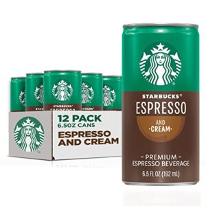 starbucks ready to drink coffee, espresso & cream, 6.5oz cans (12 pack) (packaging may vary)