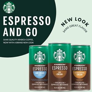 Starbucks Ready to Drink Coffee, Espresso & Cream, 6.5oz Cans (12 Pack) (Packaging May Vary)